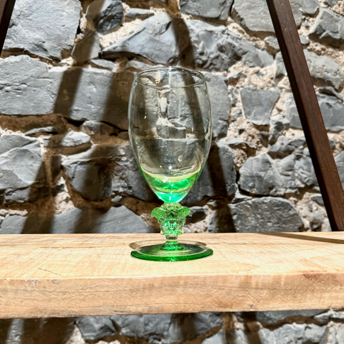 Versace Medusa Lumière Set of 2 Mint Green White Wine Glasses ...