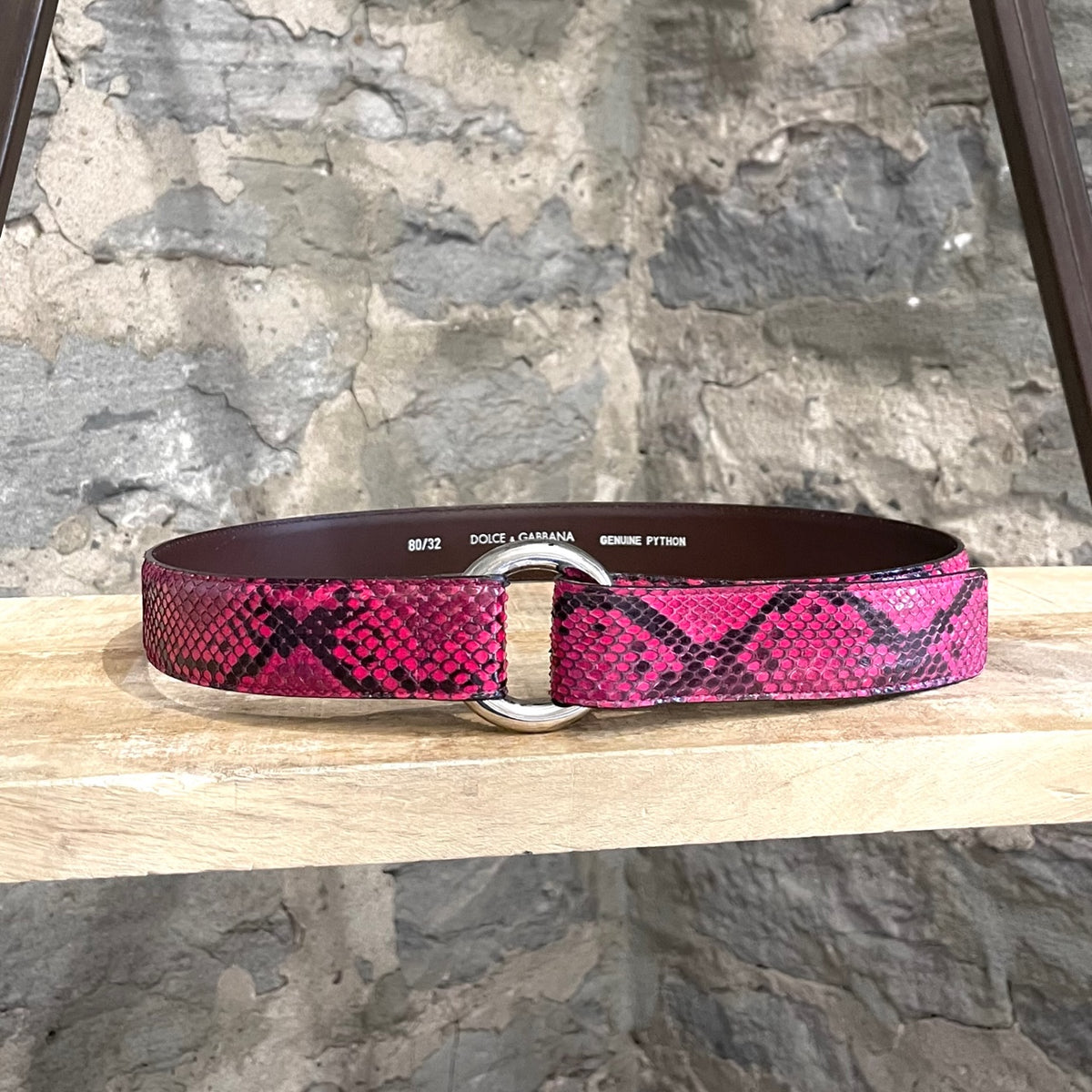 Dolce & Gabbana Fuschia Pink Black Python Belt – Boutique LUC.S